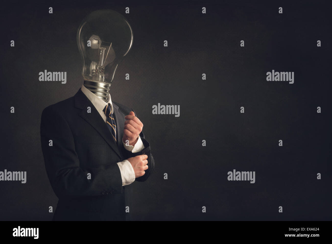 Light bulb head businessman hi-res stock photography and images - Alamy