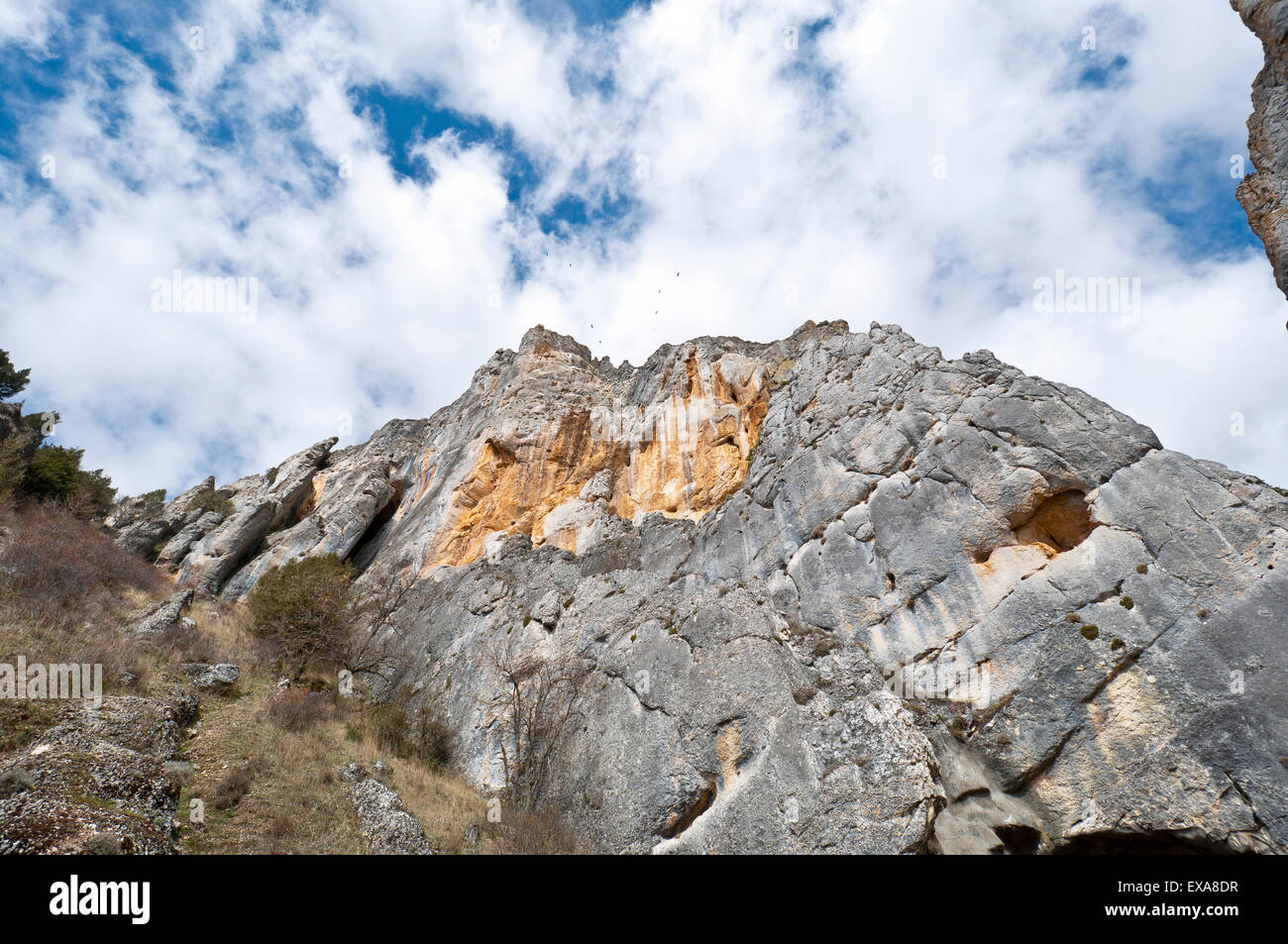 La Yecla Gorge, Burgos Province, Spain. It is a deep and narrow gorge ...