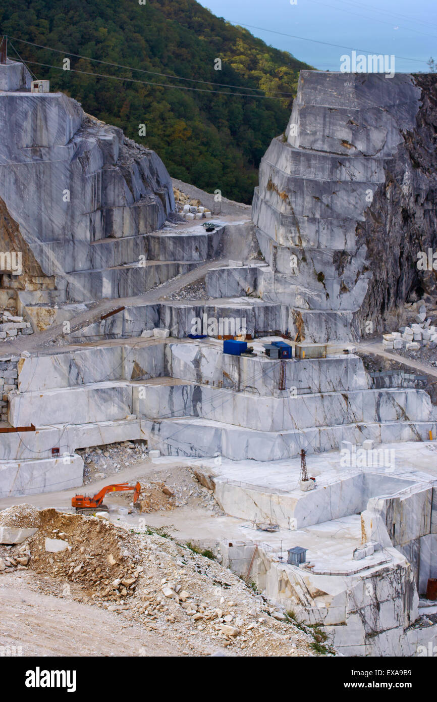White marble cave in Carrara Stock Photo - Alamy