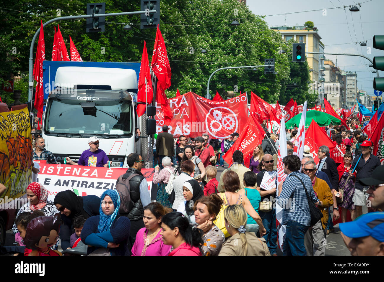 MILAN, ITALY - APRIL 25: celebration of liberation held in Milan on 25 ...