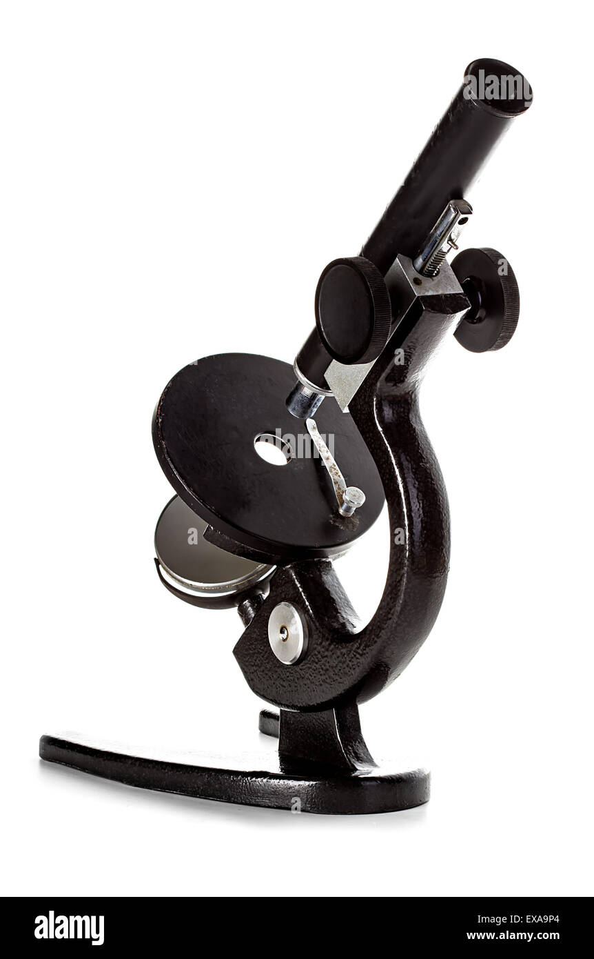 Microscope isolated on white background Stock Photo - Alamy