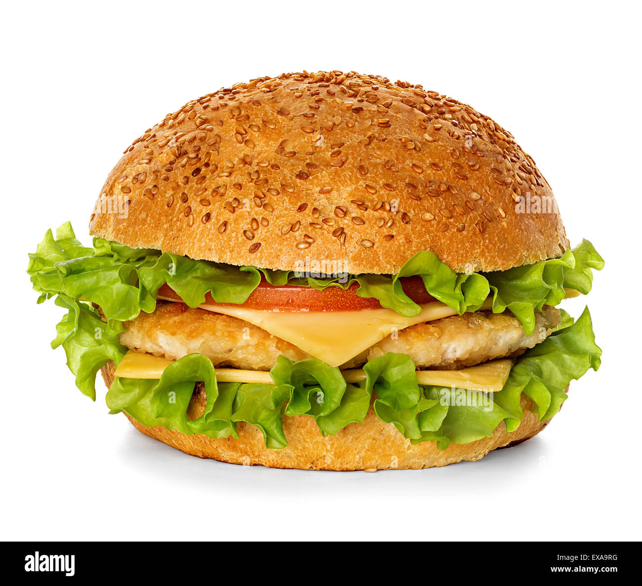 Cheeseburger isolated on white background Stock Photo - Alamy