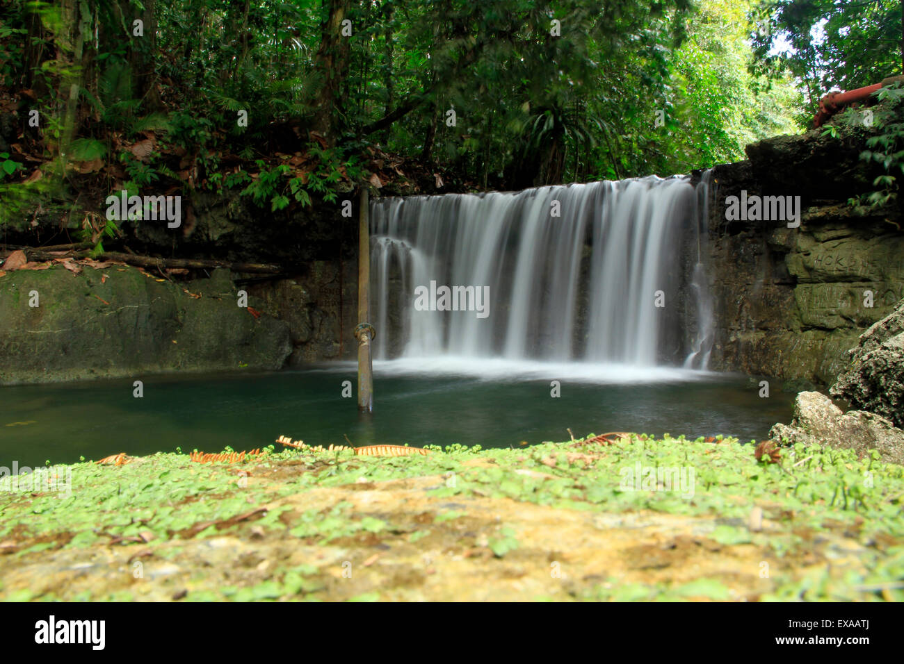 Talaud, Indonesia. 04th July, 2015. The beauty of waterfalls Ampadoap ...