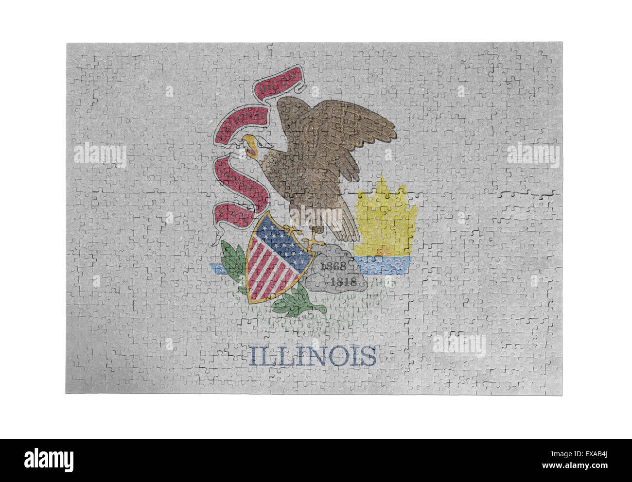 Large jigsaw puzzle of 1000 pieces - flag - Illinois Stock Photo - Alamy