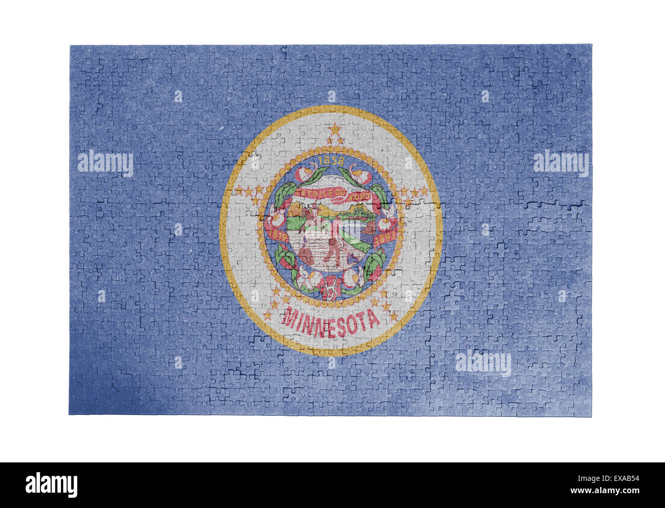 Large jigsaw puzzle of 1000 pieces - flag - Minnesota Stock Photo - Alamy