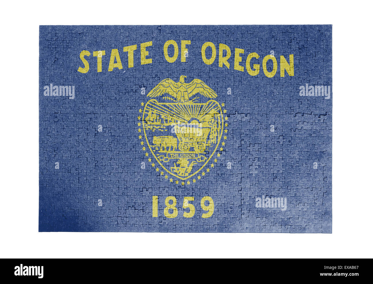 Large jigsaw puzzle of 1000 pieces - flag - Oregon Stock Photo - Alamy