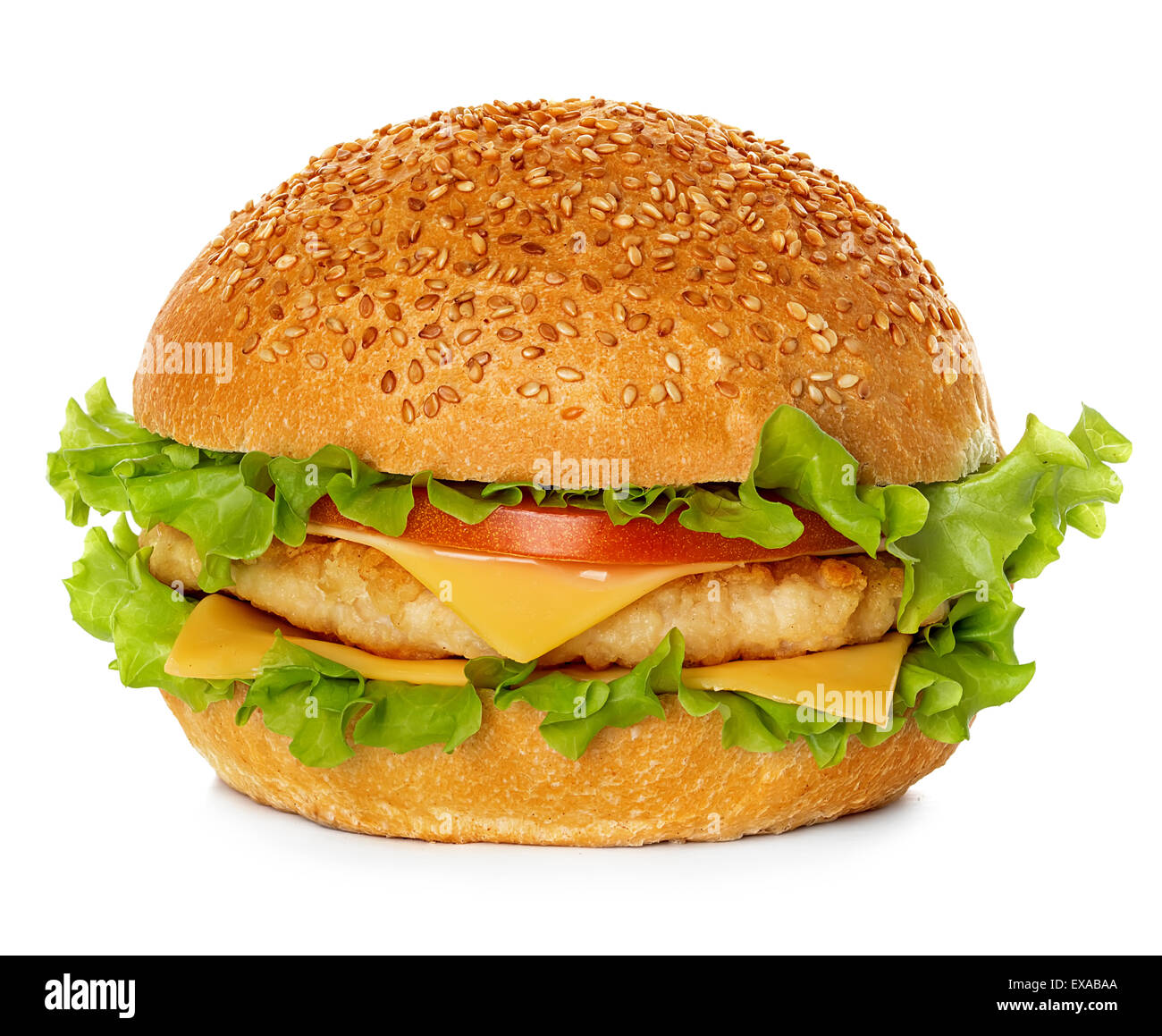 Cheeseburger isolated on white background Stock Photo - Alamy