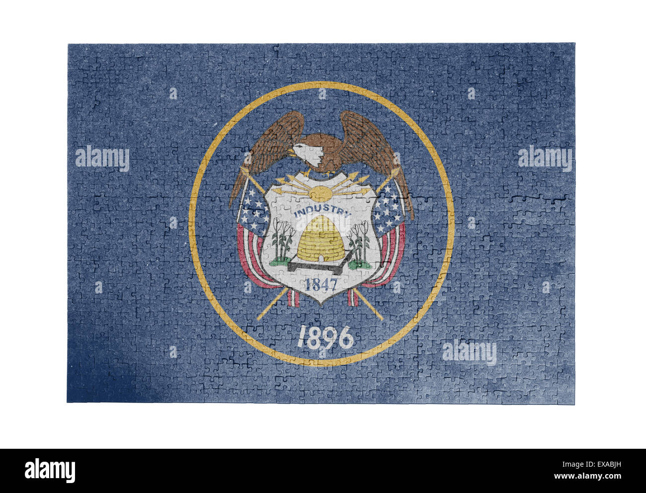 Large jigsaw puzzle of 1000 pieces - flag - Utah Stock Photo - Alamy