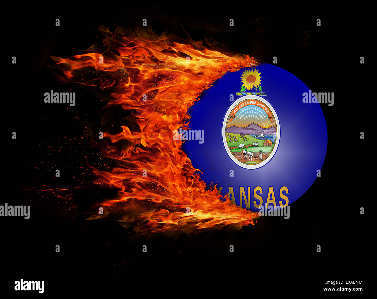 Kansas state flag hi-res stock photography and images - Alamy