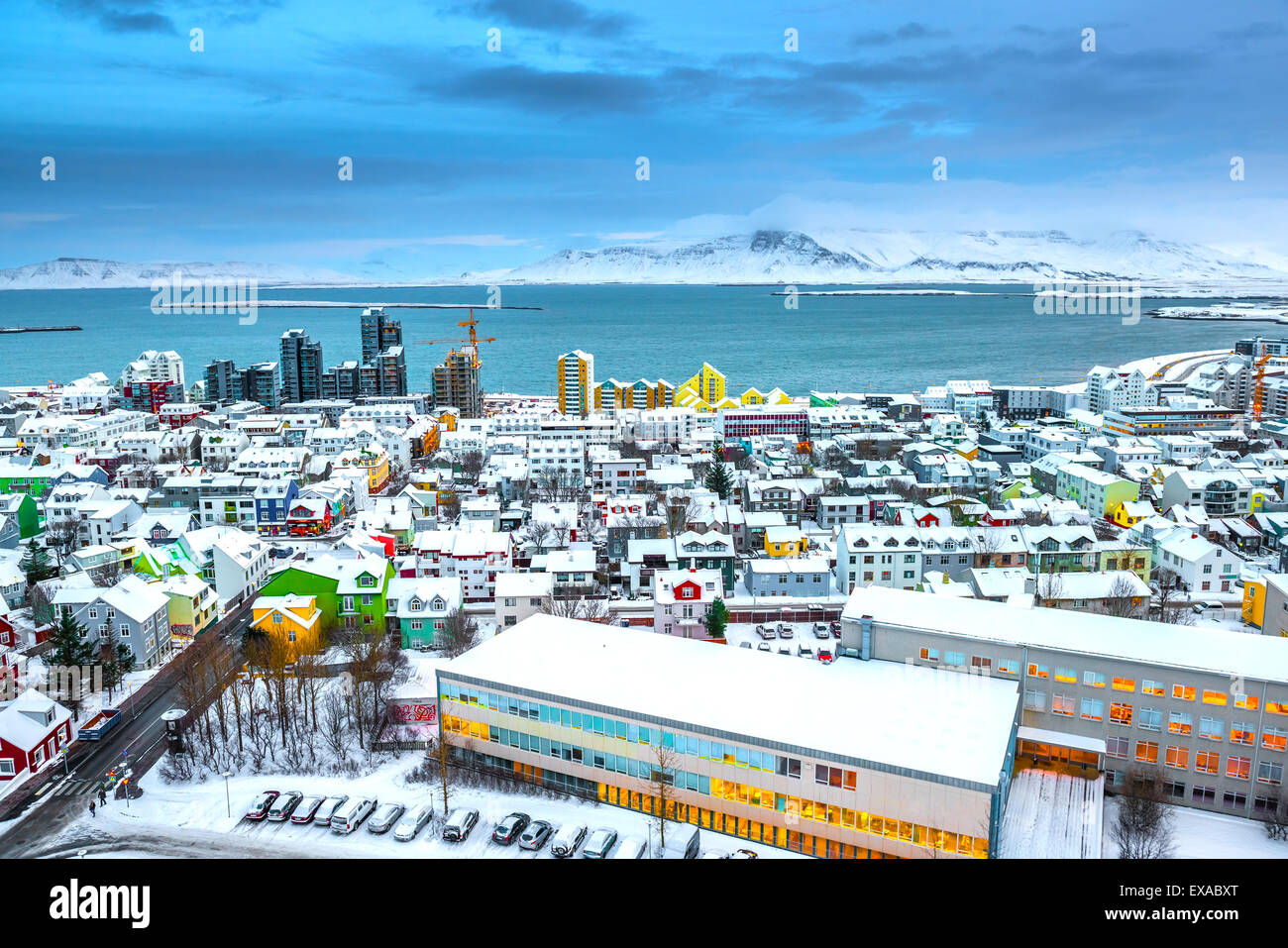 Beautiful Reykjavik city skyline in Iceland. Reykjavik is the ...