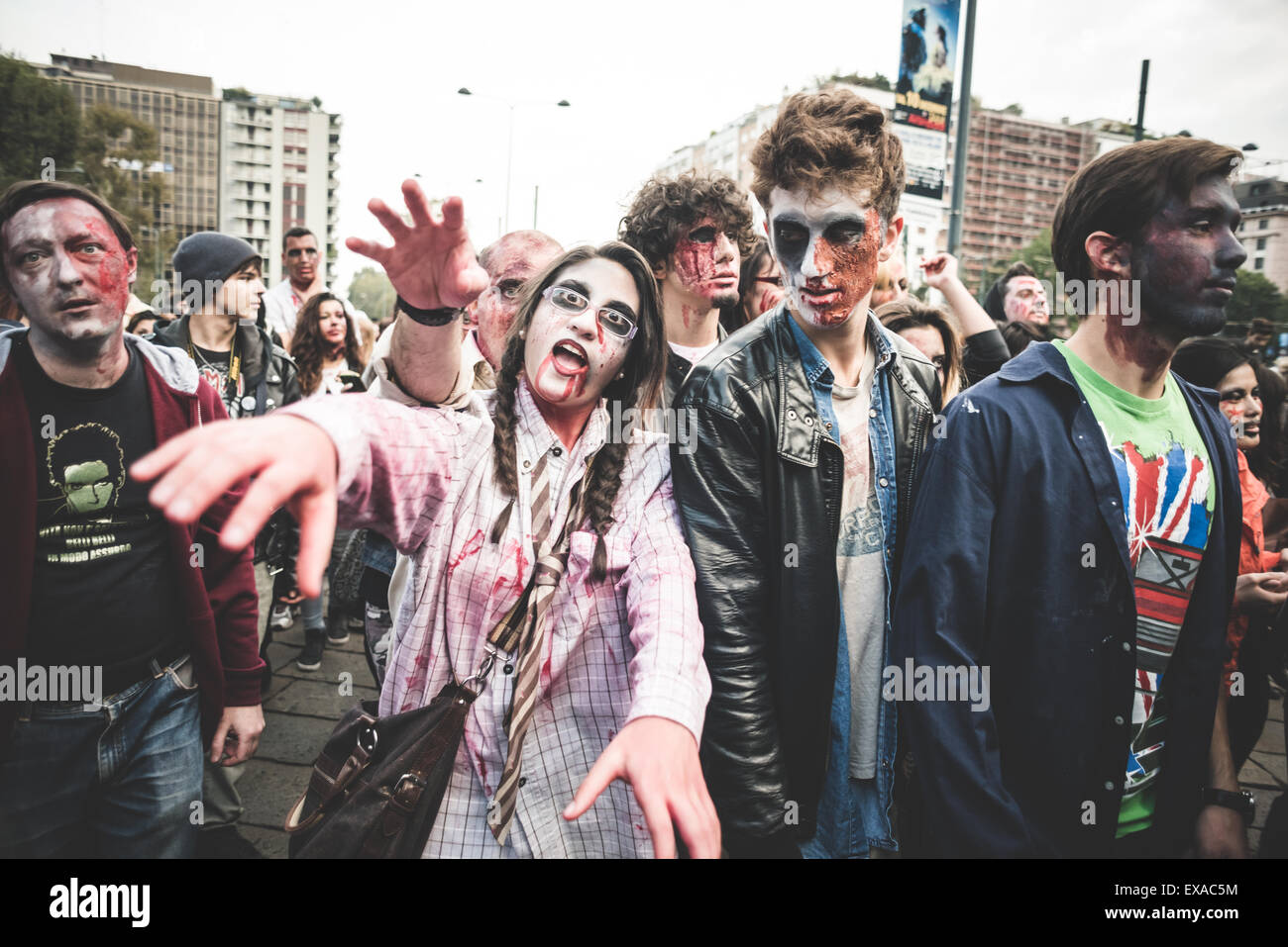 MILAN, ITALY - OCTOBER 25: zombies parade held in Milan october 25 ...