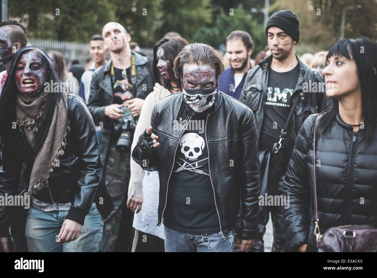 MILAN, ITALY - OCTOBER 25: zombies parade held in Milan october 25 ...