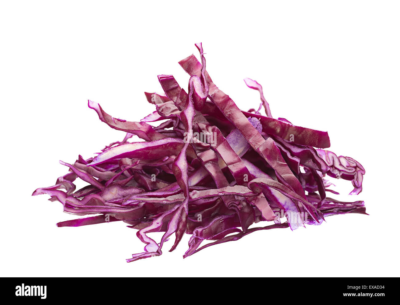 Red cabbage slice heap isolated on white Stock Photo - Alamy