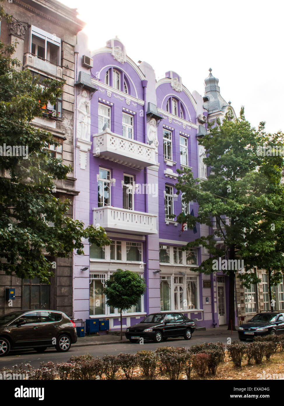 A lilac house in Ruse in Bulgaria Stock Photo - Alamy