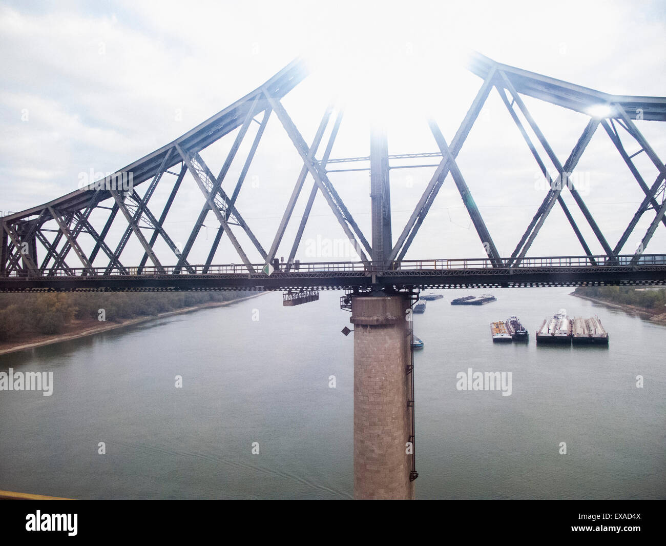 The bridge over the Danube in Cernavoda in Romania constructed in 1895 ...