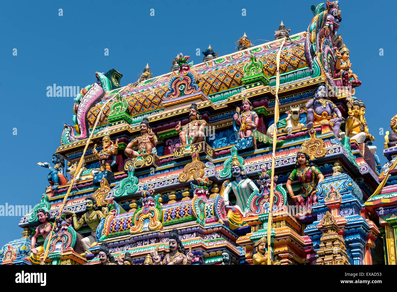 Beautiful statues in tamil hindu temple Stock Photo - Alamy
