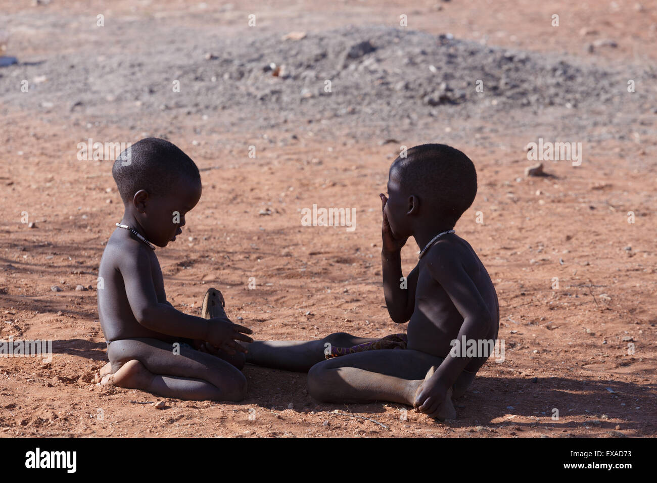 NAMIBIA, KAMANJAB, OCTOBER 10: Unidentified child Himba tribe. The ...
