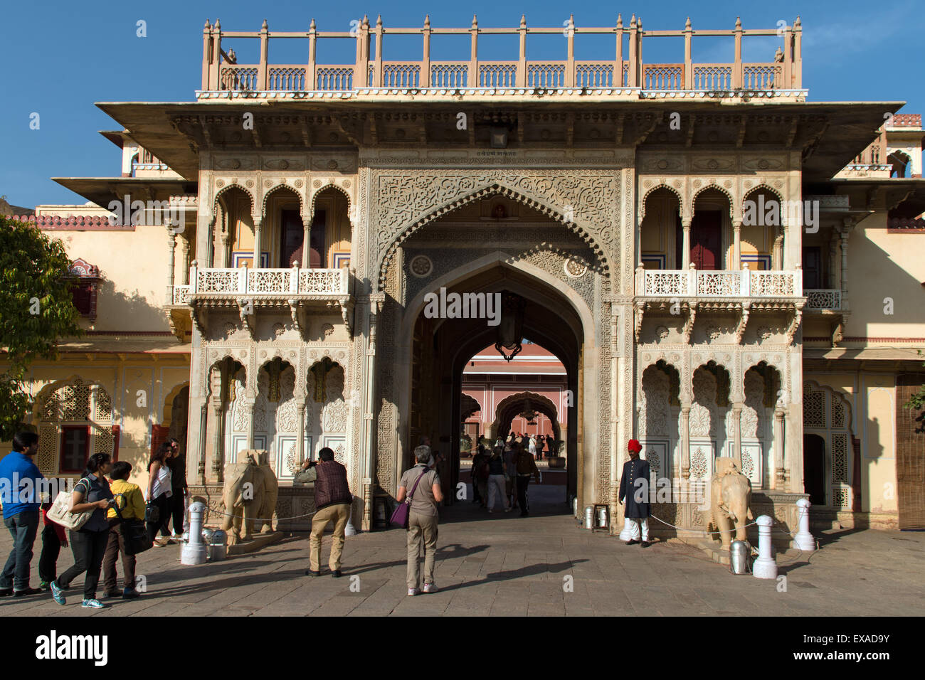 Entrance to the City Palace of Jai Singh II., Chandra Mahal, Jaipur ...