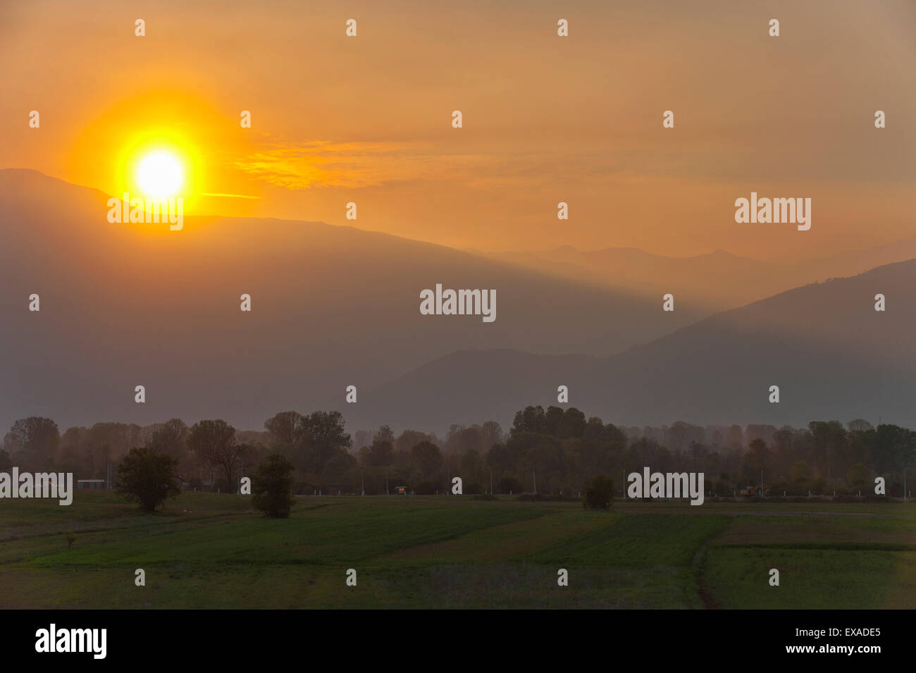 Sunset above the mountains around Skopje, Macedonia Stock Photo - Alamy