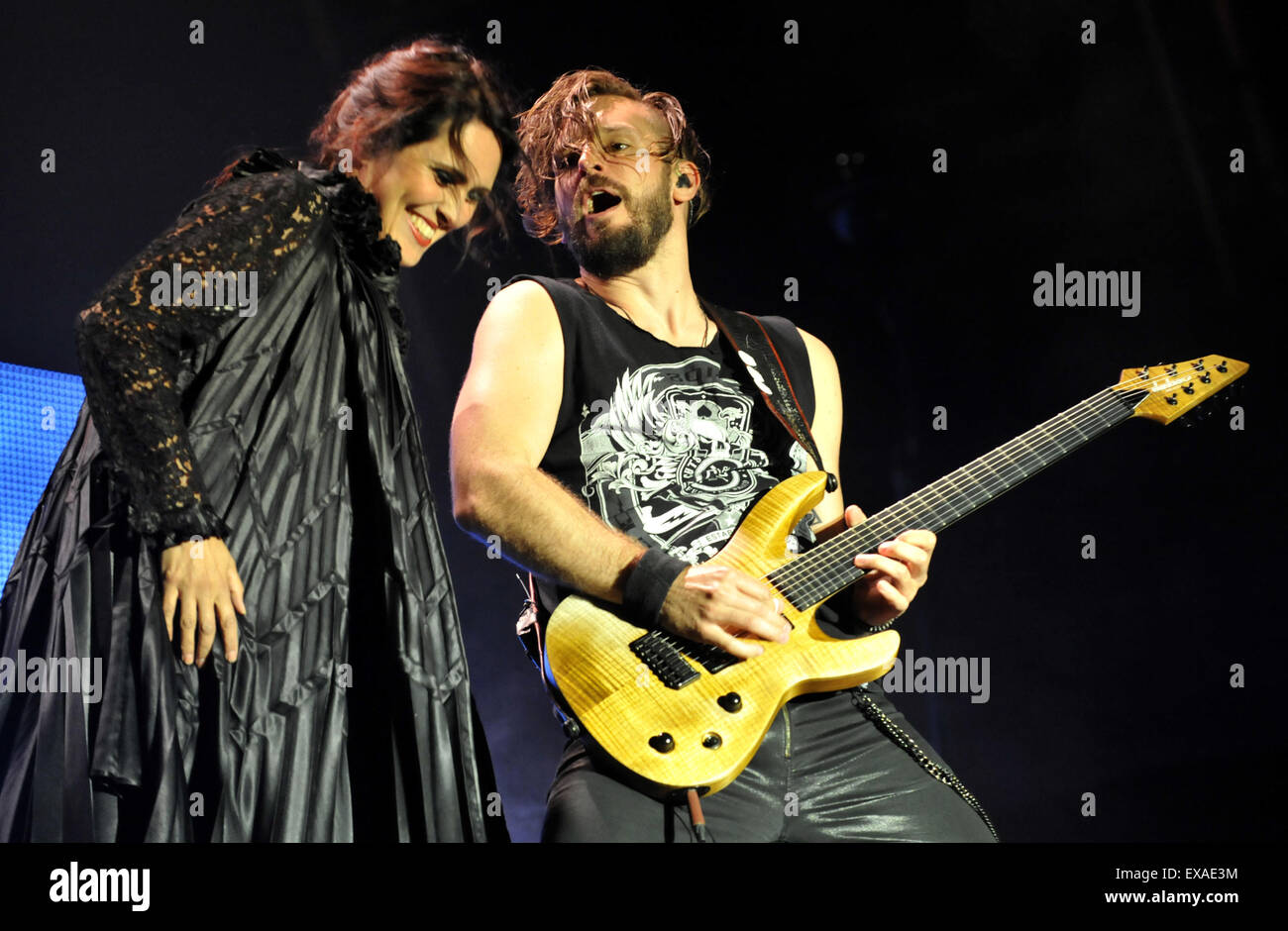 Vizovice, Czech Republic. 9th July, 2015. Singer Sharon Janny den Adel ...