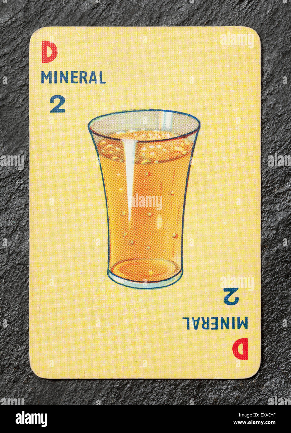 Vintage Menuette Playing Card Mineral Drink Stock Photo - Alamy