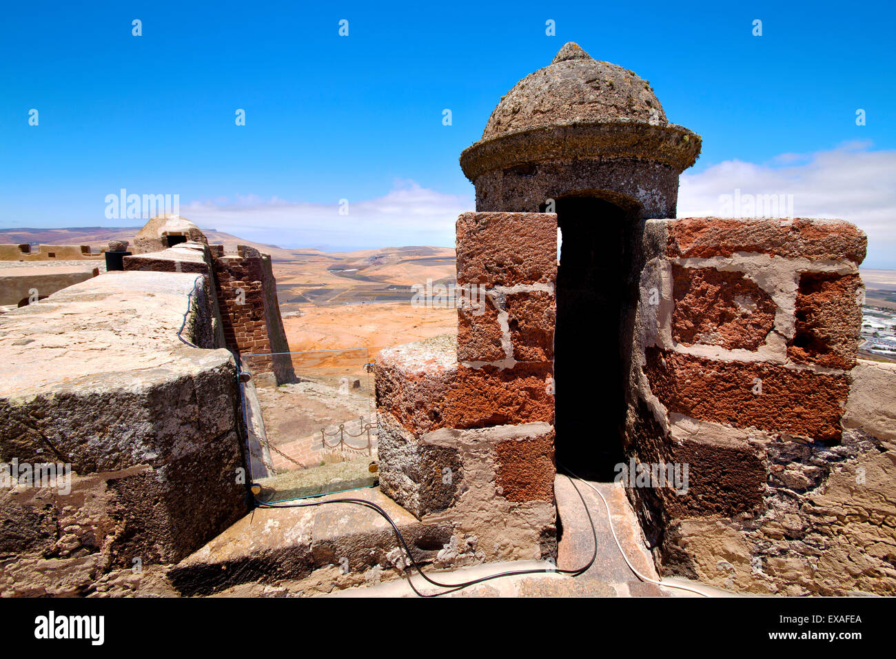 arrecife lanzarote spain the old wall castle sentry tower and door in ...