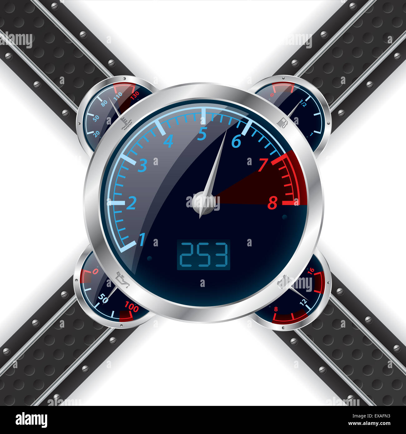 Analog speedometer with digital speedometer High Resolution Stock ...