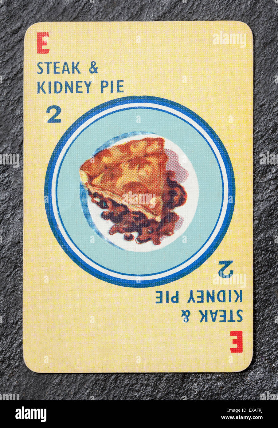 Vintage Menuette Playing Card Steak and Kidney Pie Stock Photo - Alamy