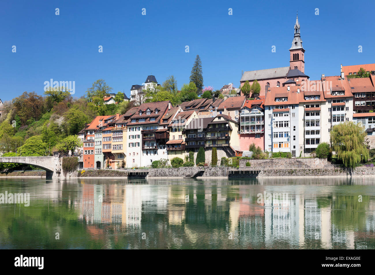 Laufenburg, Heilig Geist Kirche Church, Rhine River, Hochrhein, Black ...
