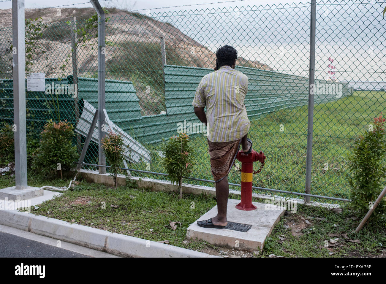 Migrant construction worker at dormitory hostel in Singapore Stock ...