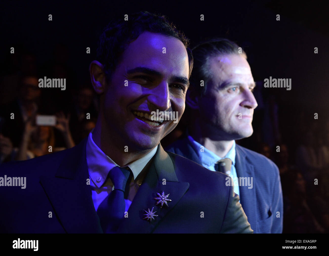 Berlin, Germany. 09th July, 2015. American designer Zac Posen (l) and ...