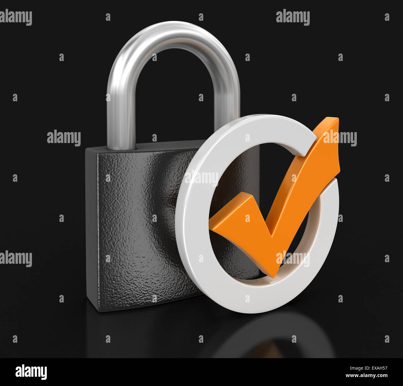 Lock and Check Mark (clipping path included Stock Photo - Alamy