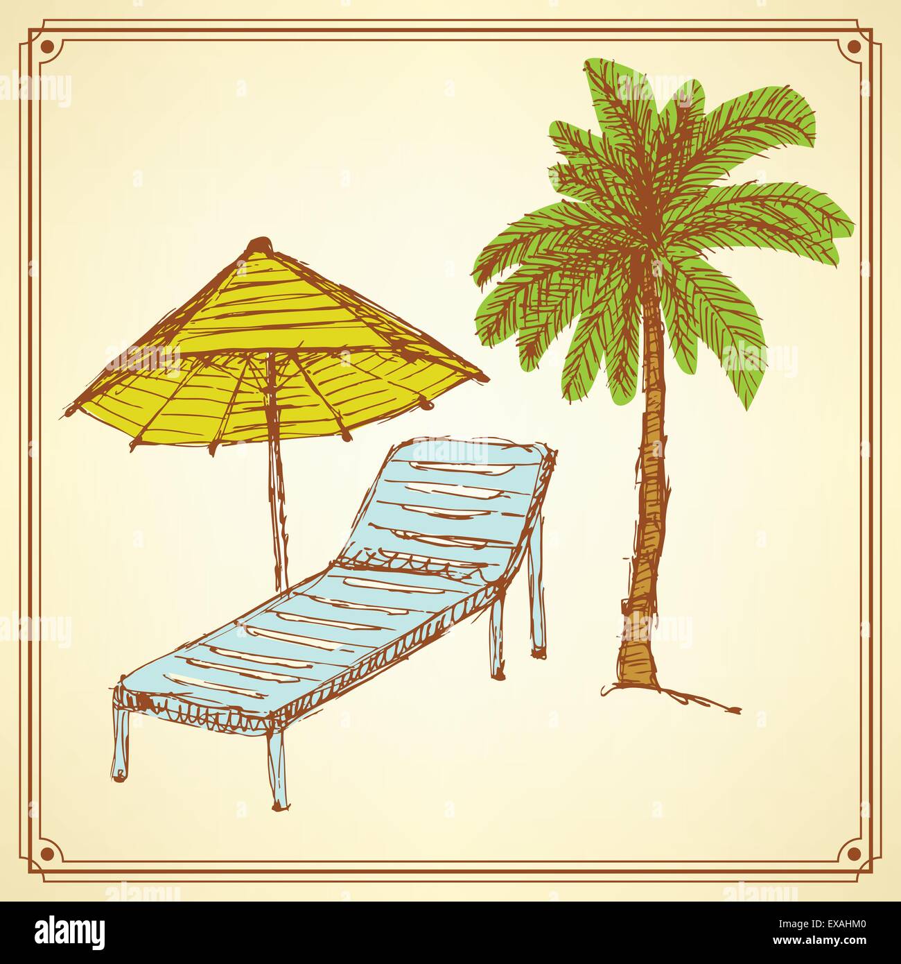 Vintage style lounger Stock Vector Images - Alamy
