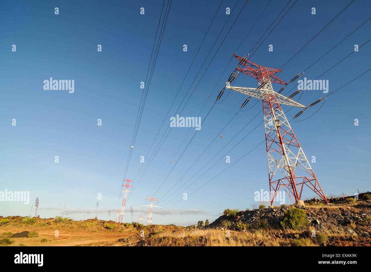 Electricity Power Pylon Stock Photo - Alamy