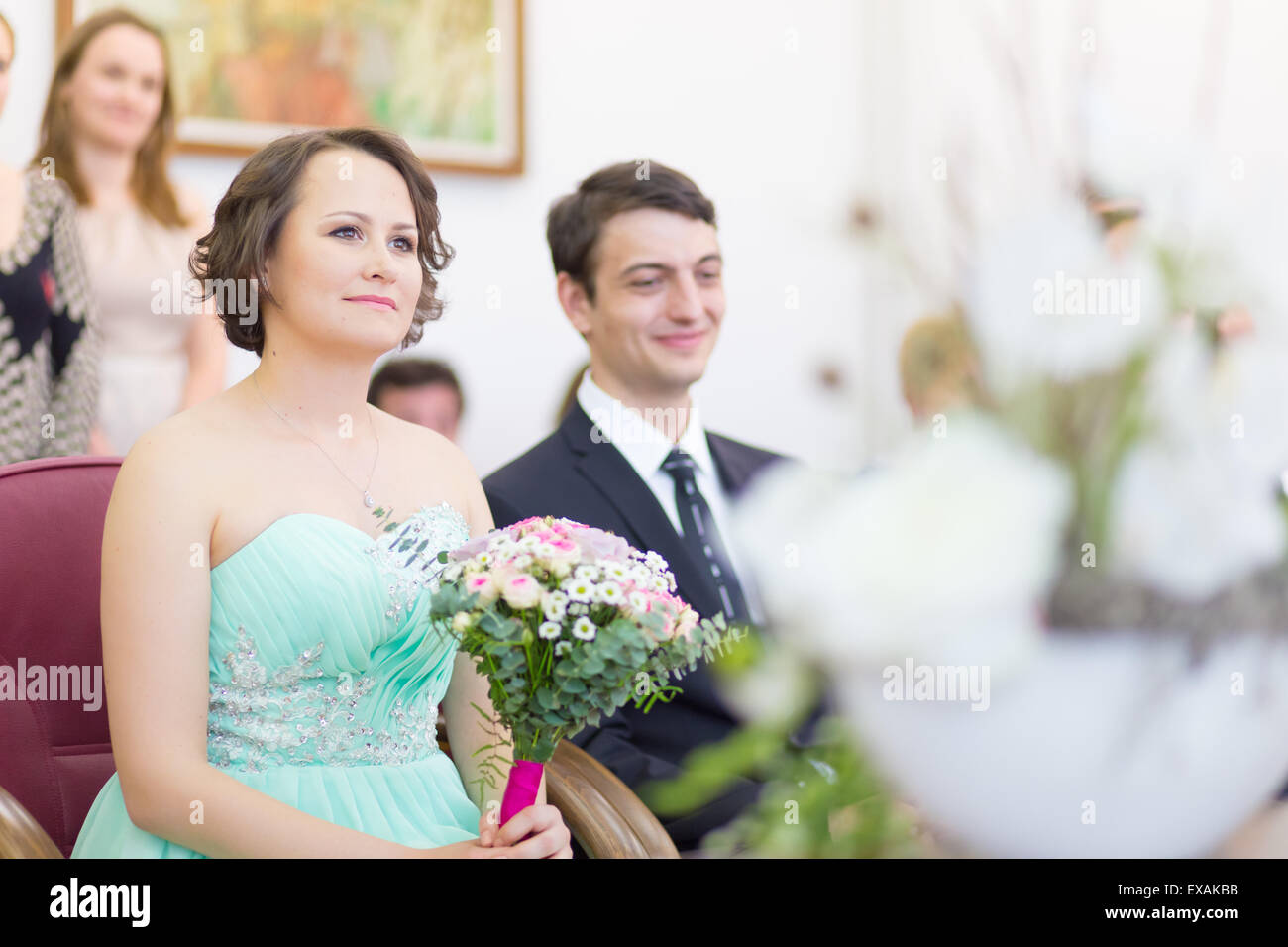 Wedding couple geting merried Stock Photo - Alamy