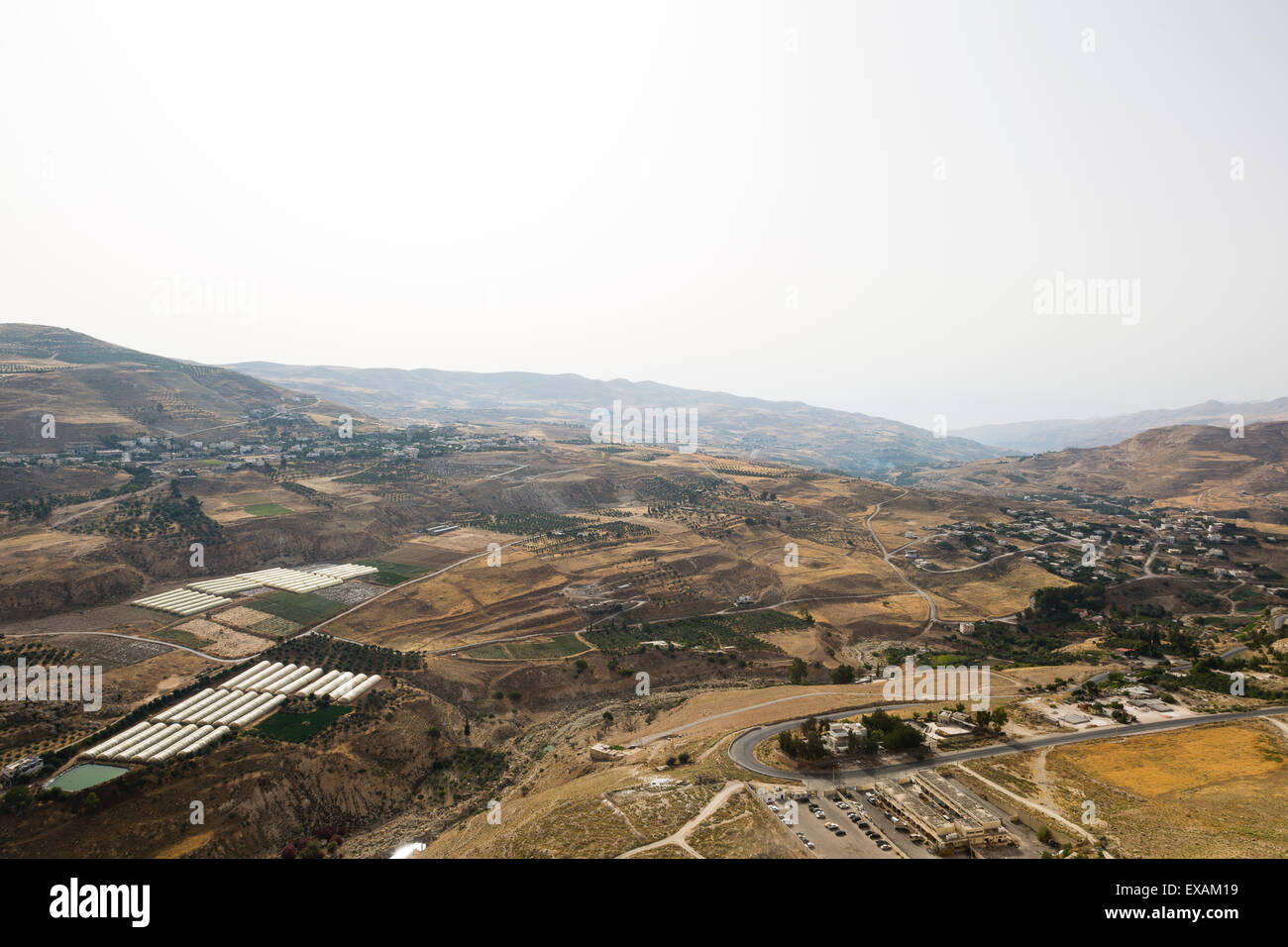 Karak, Jordan. View of the hills below the ancient town of Karak Stock ...