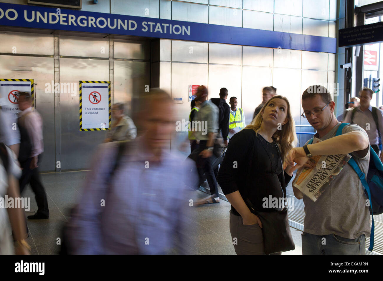 London, UK. Thursday 9th July 2015. Tube and train strikes caused ...
