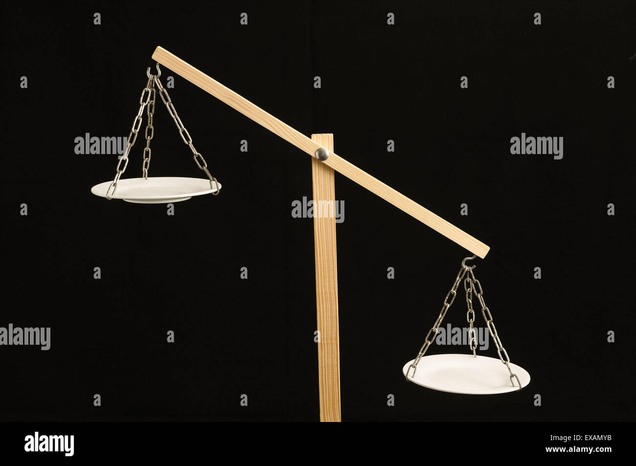 Two White Pan Balance Stock Photo - Alamy