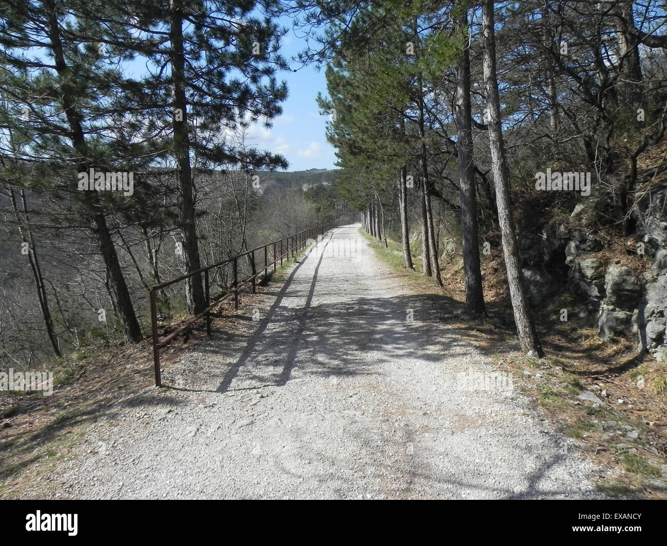 Walking along the old route of the railway in the Karst of Trieste ...