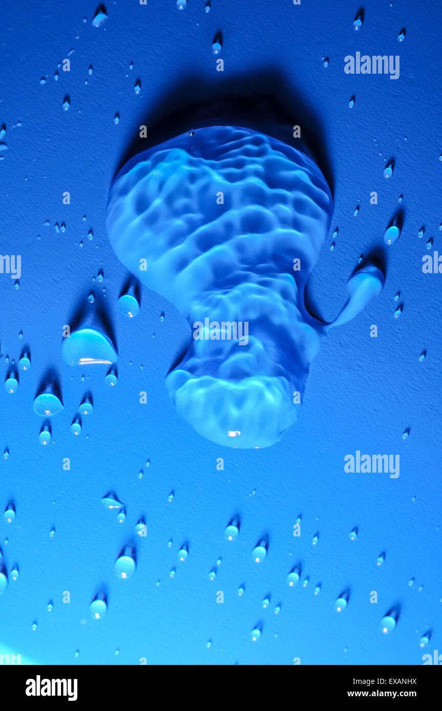 Blue Water Drops Stock Photo - Alamy
