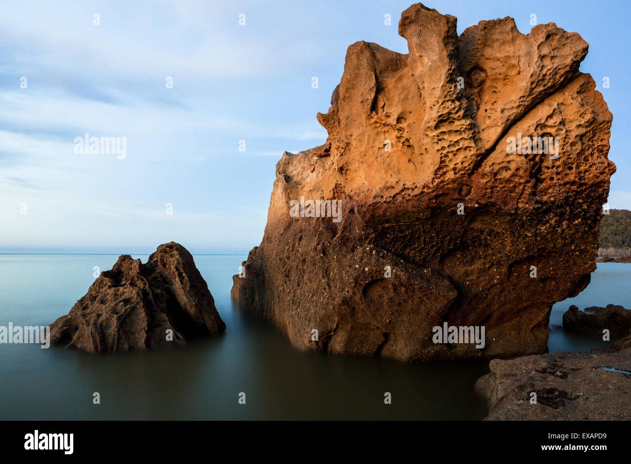 Beautiful sandstone rock at beach Stock Photo - Alamy