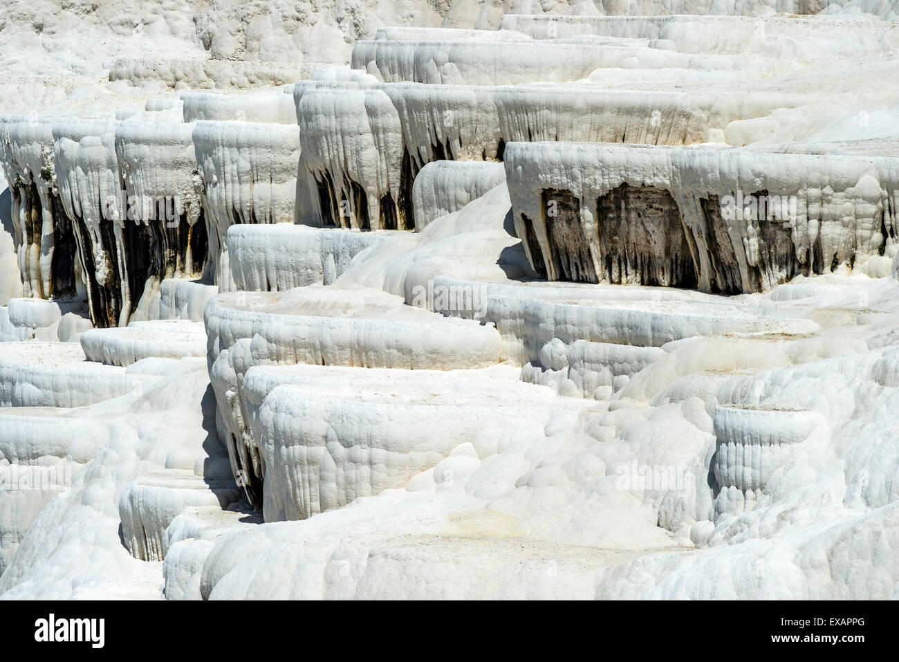 Travertine terrace formations, Pamukkale, Turkey Stock Photo - Alamy