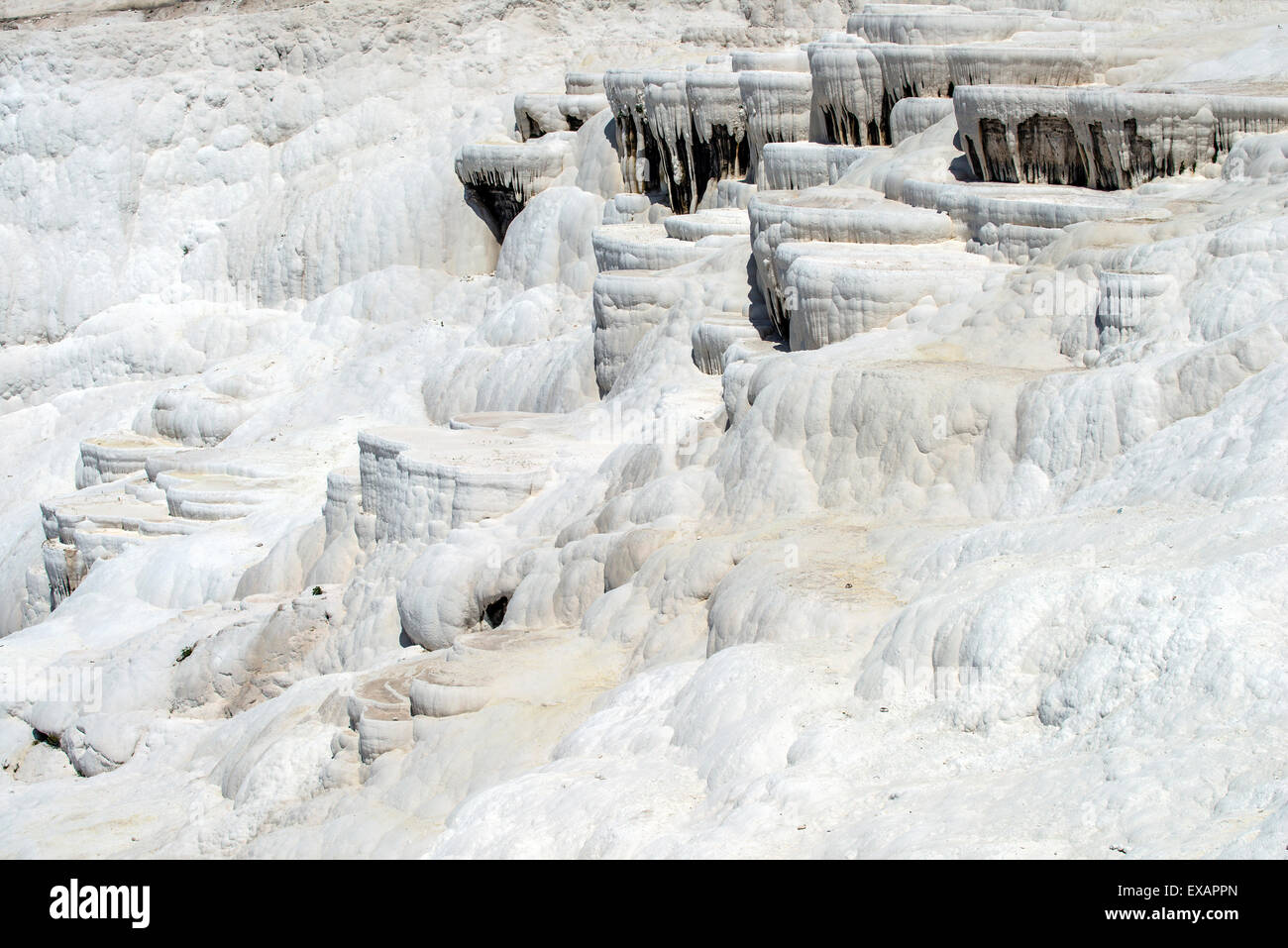 Travertine terrace formations, Pamukkale, Turkey Stock Photo - Alamy