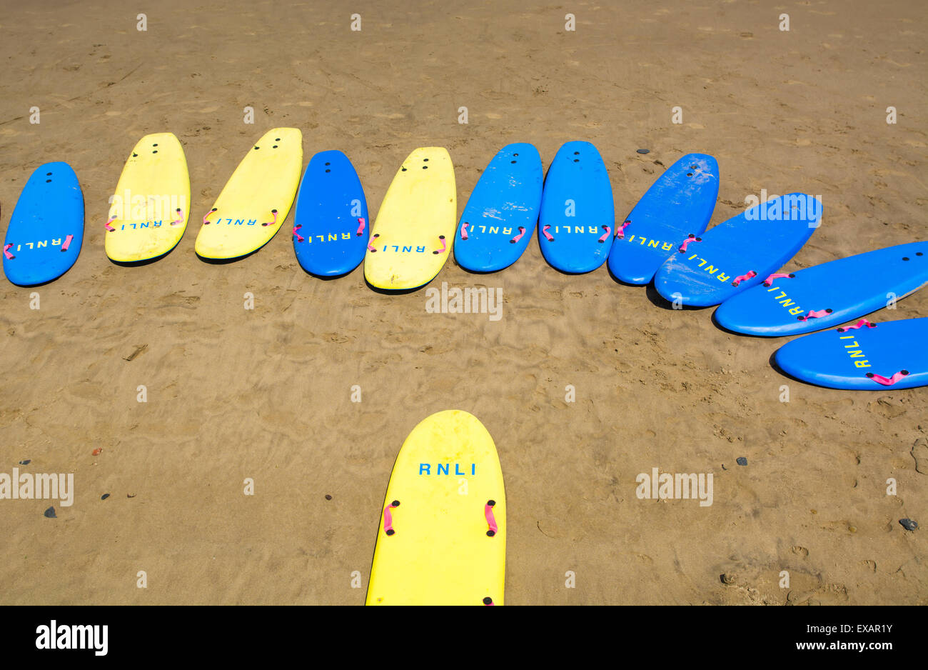Surf boards on the beach Stock Photo - Alamy