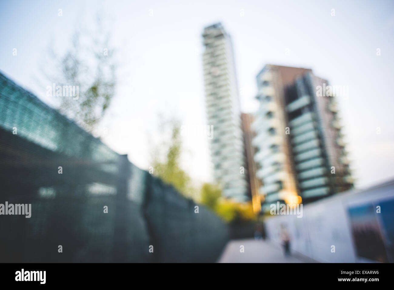 blurred urban milan landscape colored background Stock Photo - Alamy
