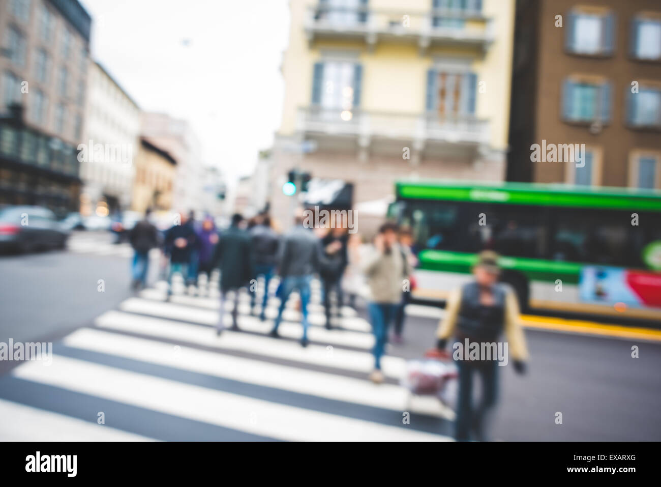 blurred urban milan landscape colored background Stock Photo - Alamy