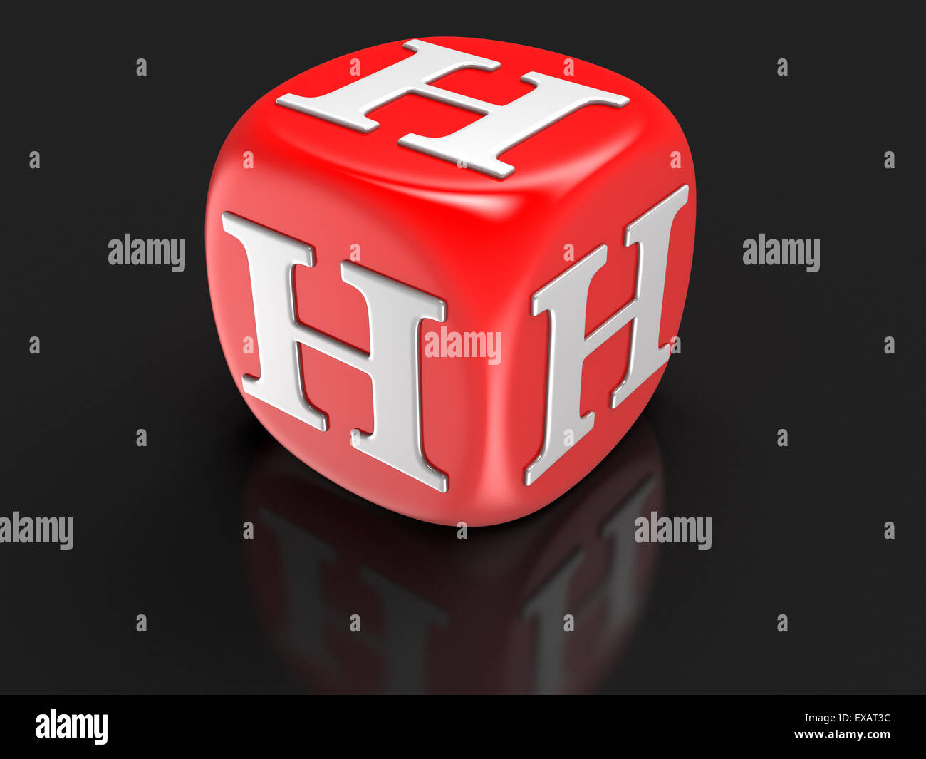 Dice with letter H (clipping path included Stock Photo - Alamy