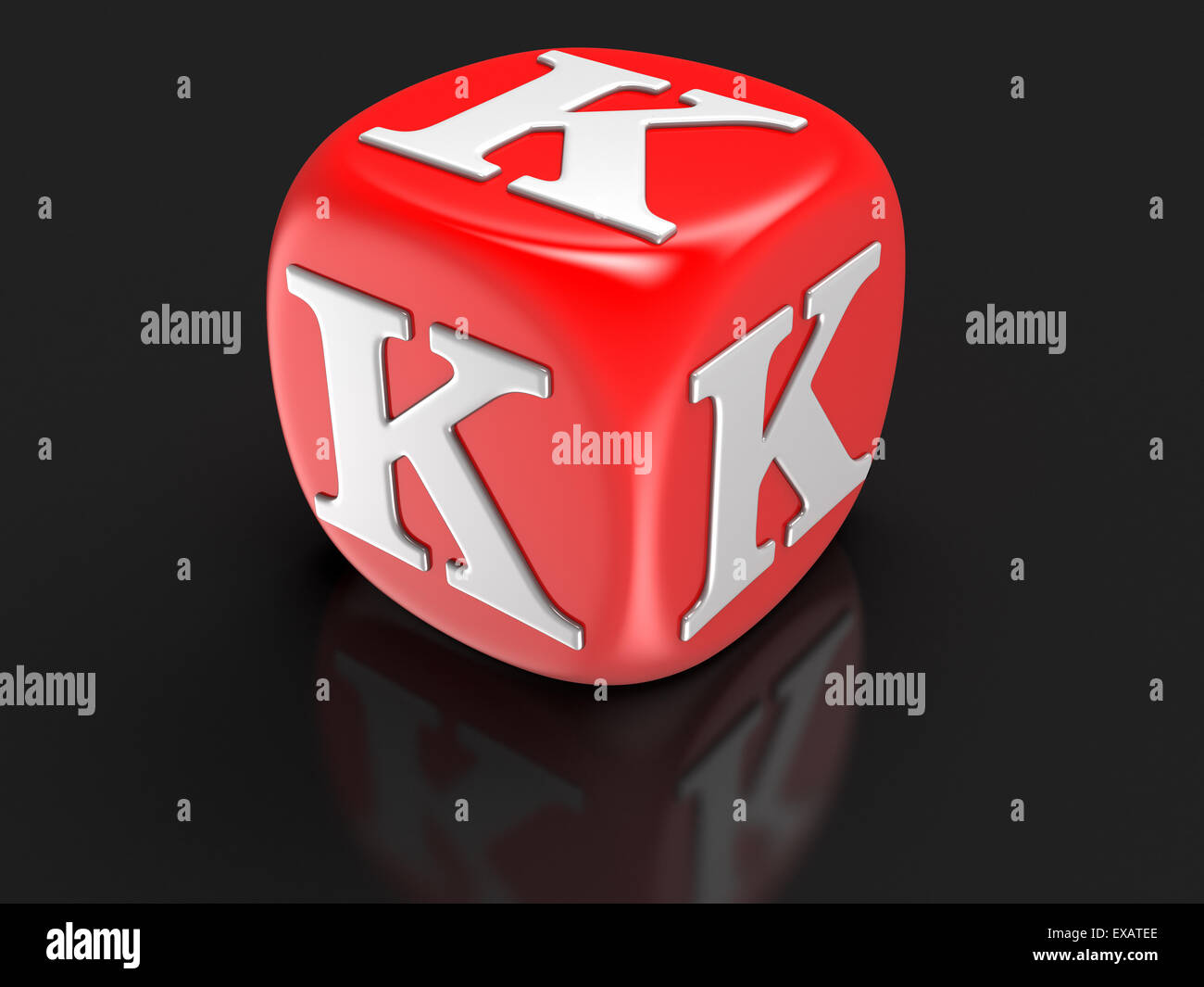 Dice with letter K (clipping path included Stock Photo - Alamy