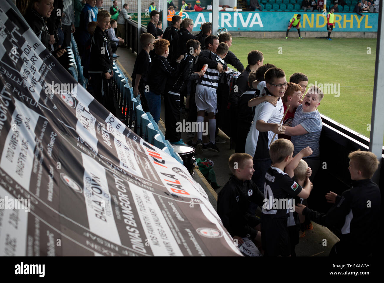 Home fans celebrating Ian Sheridan scoring his team's second goal ...