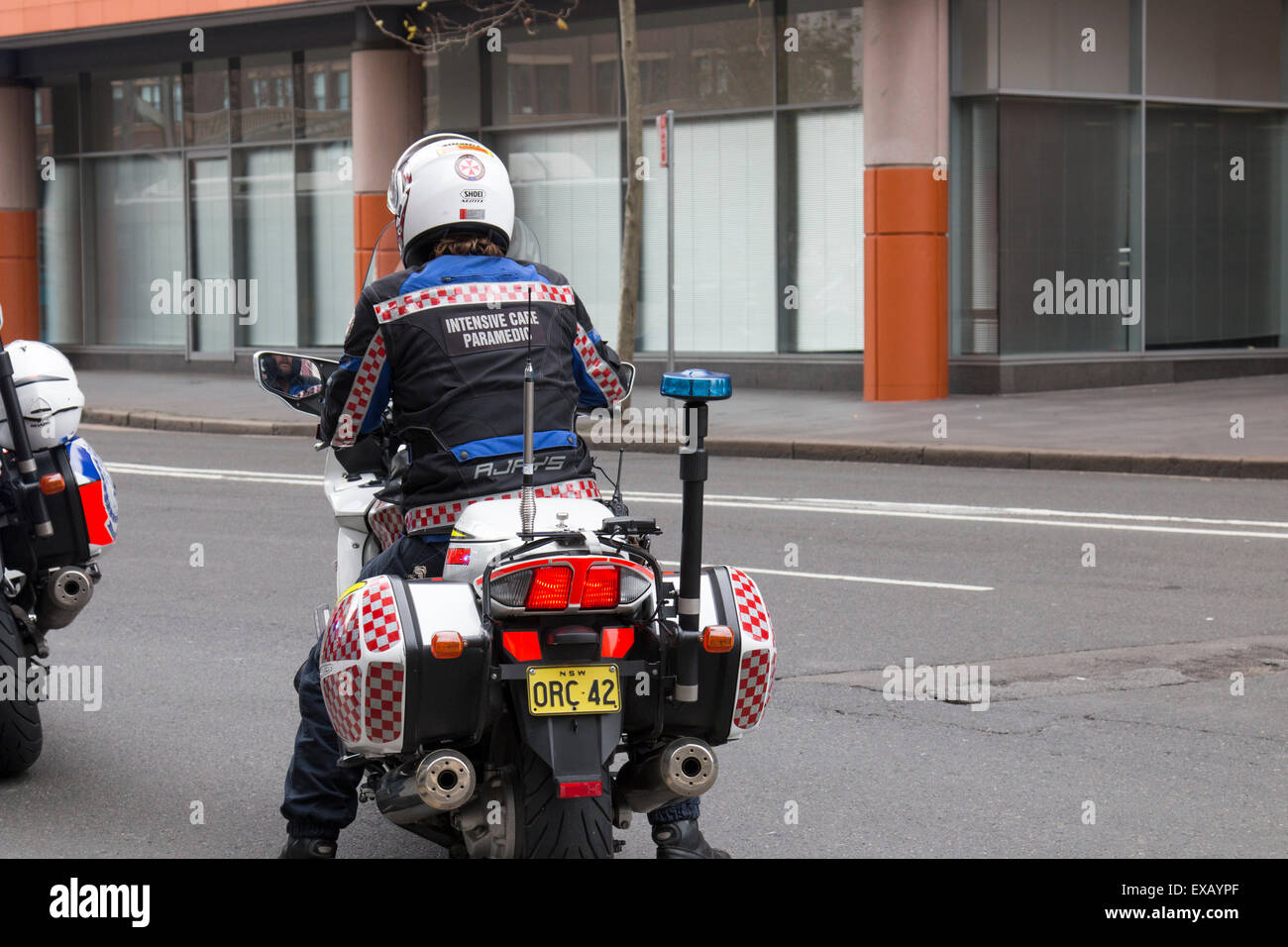 New South Wales intensive care paramedic motorbike ambulance attending ...